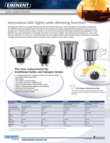 Eminent Professional LED Spotlight 4W Datasheet | Manualzz