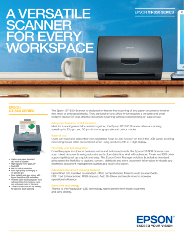 Epson GT-S50 Datasheet | Manualzz