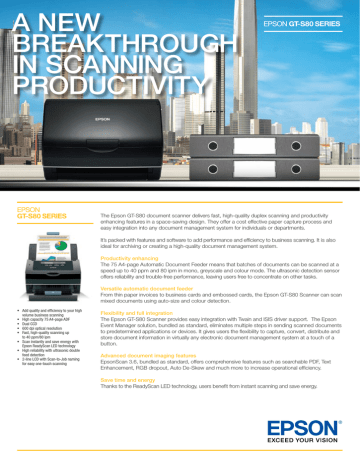 Epson GT-S80 Datasheet | Manualzz