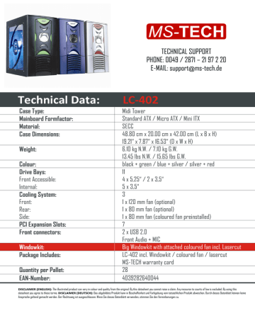 MS-Tech LC-402 Datasheet | Manualzz