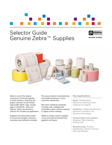 Zebra PolyPro 3000T 50.8x95.2 Datasheet | Manualzz