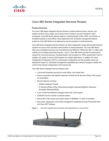 Cisco 867 Datasheet | Manualzz