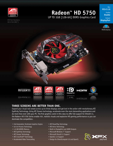 XFX Radeon HD 5750 Datasheet | Manualzz