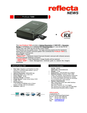 Reflecta ProScan 7200 Datasheet | Manualzz