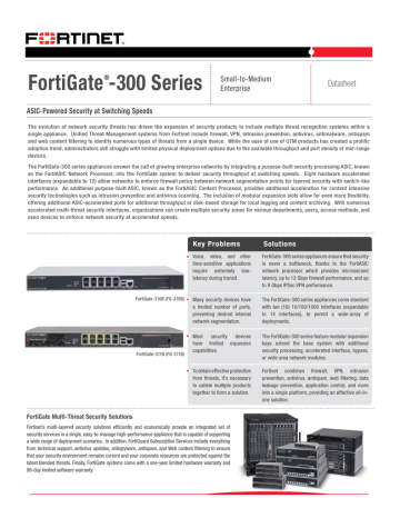 Fortinet FORTIGATE-310B Datasheet | Manualzz