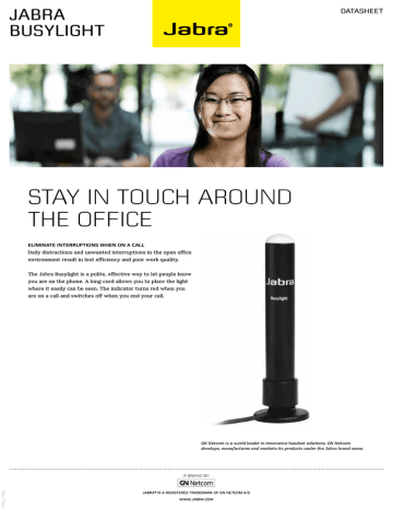 Jabra Busylight Datasheet | Manualzz