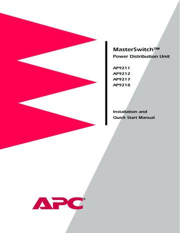 APC AP9211 power distribution unit PDU Datasheet | Manualzz