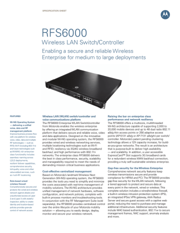 Zebra RFS-6010-10030-WR network switch Datasheet | Manualzz
