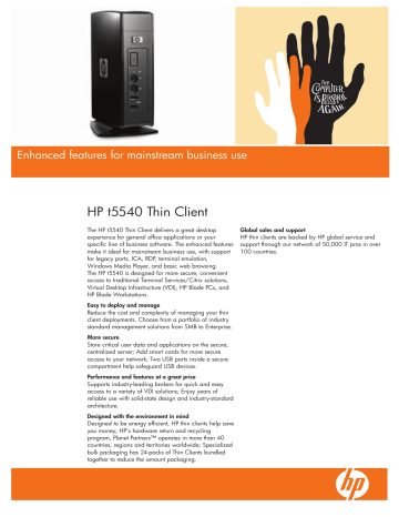 HP t5540 Thin Client Datasheet | Manualzz
