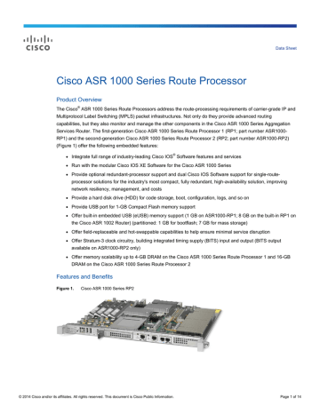 Cisco ASR 1000 Datasheet | Manualzz