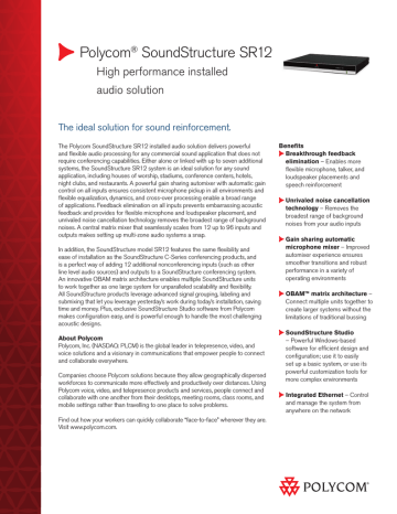 Polycom SoundStructure SR12 Datasheet | Manualzz