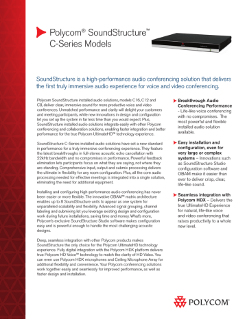 Polycom SoundStructure C8 Datasheet | Manualzz