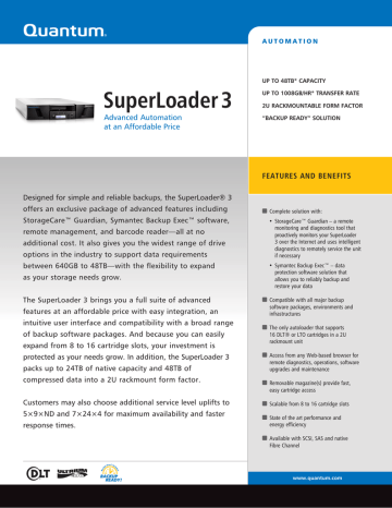 Quantum SuperLoader 3 Datasheet | Manualzz