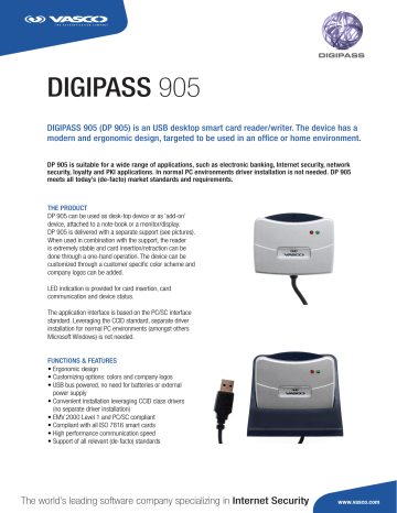 Vasco Digipass 905 Datasheet | Manualzz
