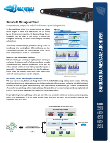 Barracuda Networks Message Archiver 850 Datasheet | Manualzz