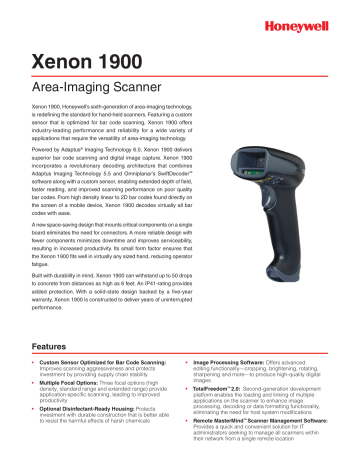 Honeywell Xenon 1900 Datasheet | Manualzz