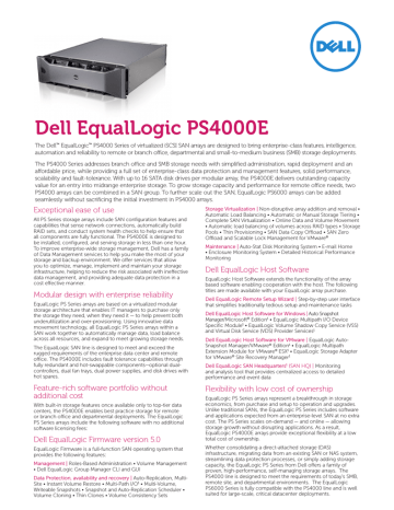 DELL EqualLogic PS4000E Datasheet | Manualzz