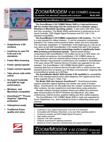 Zoom 3048 Datasheet | Manualzz