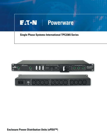 Eaton TPC2365-LT power distribution unit PDU Datasheet | Manualzz
