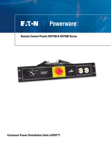 RCP100, RCP200 Remote Control Panels Datasheet | Manualzz