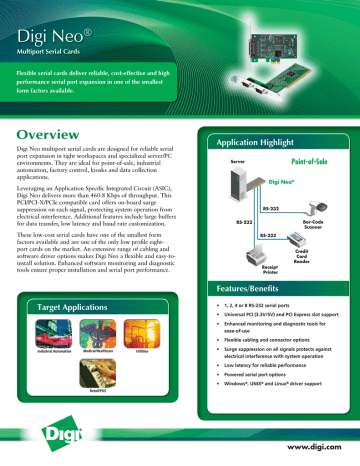 Digi Neo PCI Express Datasheet | Manualzz