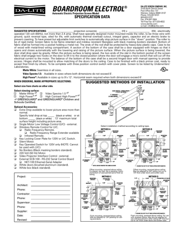 Da-Lite Boardroom Electrol Datasheet | Manualzz