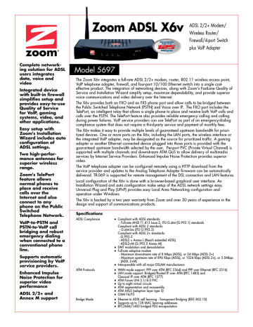 Zoom 5697 Datasheet | Manualzz