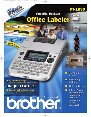 Brother PT-1830 label printer Teabelehe | Manualzz