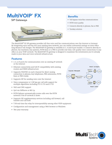 Multitech MultiVoip FX Datasheet | Manualzz