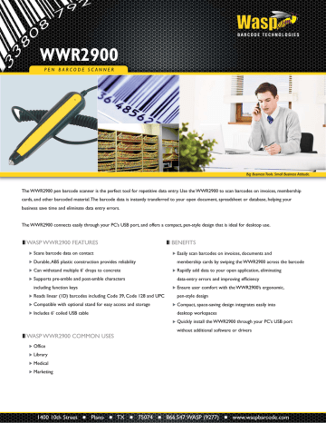 Wasp WWR2900 Datasheet | Manualzz