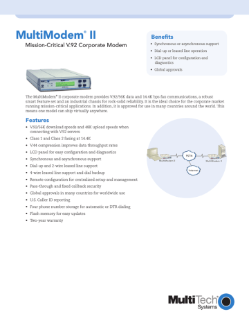 Multitech MT5600BA-V92-NAM modems Datasheet | Manualzz