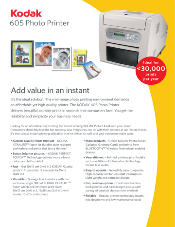 Kodak 605 Datasheet | Manualzz