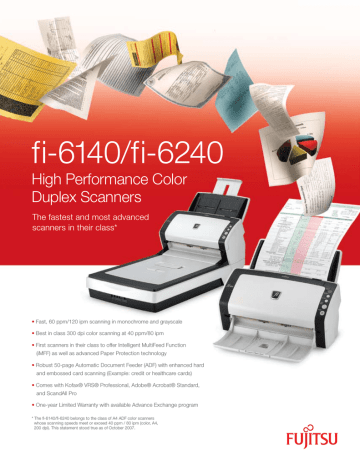 Fujitsu fi-6240 Datasheet | Manualzz