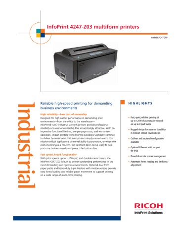 InfoPrint 4247-Z03 dot matrix printer Datasheet | Manualzz