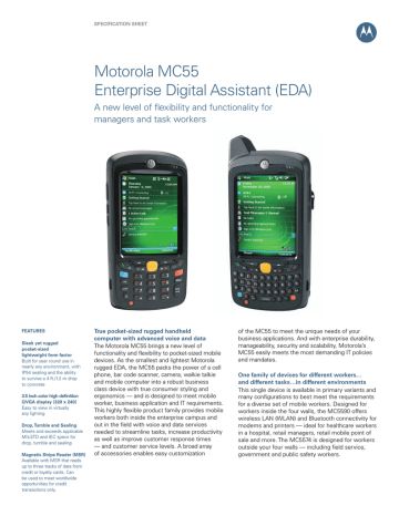 Zebra MC55 Datasheet | Manualzz