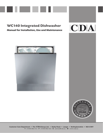 CDA WC140 dishwasher Datasheet | Manualzz