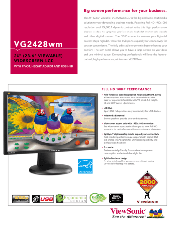 Viewsonic VG2428wm Datasheet | Manualzz