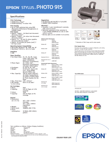 Epson Stylus Photo 915 Datasheet | Manualzz