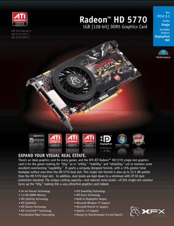 XFX HD-577X-ZMF3 AMD 1GB graphics card Datasheet | Manualzz