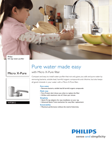 Philips WP3812 Pure water on tap Datasheet | Manualzz