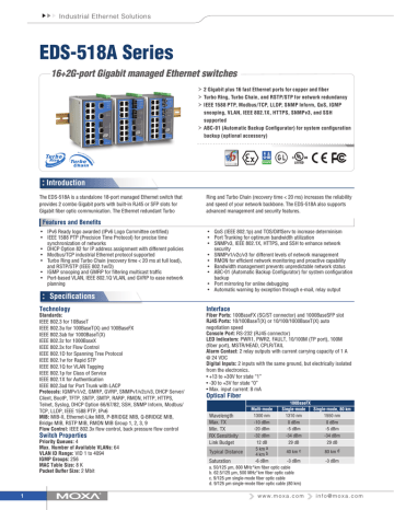Moxa EDS-518A-MM-SC network switch Datasheet | Manualzz