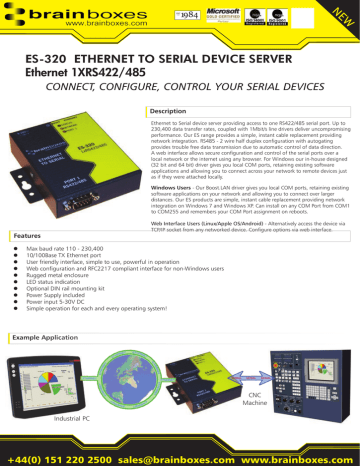 Brainboxes ES-320 Datasheet | Manualzz