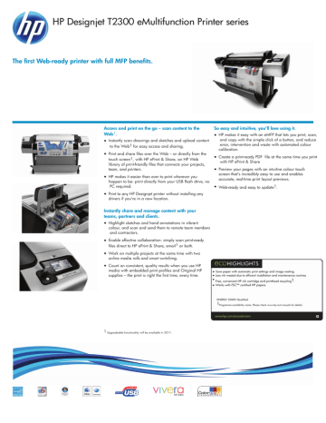 HP Designjet T2300 Datasheet | Manualzz