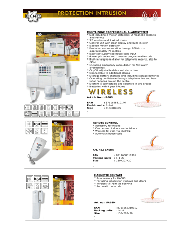 Elro SA68R remote control Datasheet | Manualzz
