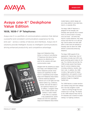 Avaya 1608-I Datasheet | Manualzz