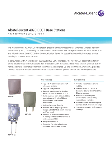 Alcatel-Lucent 4070 IO-RF Datasheet | Manualzz