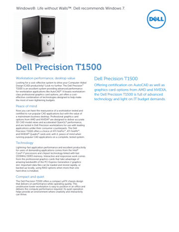 DELL Precision T1500 Datasheet | Manualzz
