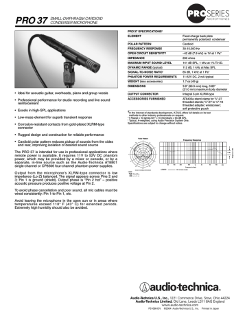 Audio-Technica PRO37 Datasheet | Manualzz