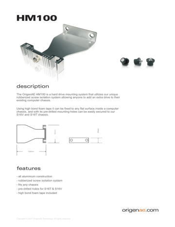 Originae HM100 Datasheet | Manualzz