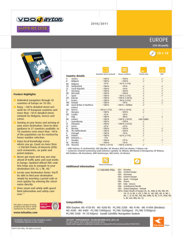 Tele Atlas 103 0079 navigation software Datasheet | Manualzz